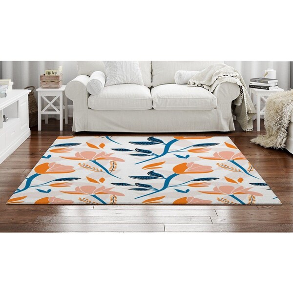 Orange and Blue Rug - Etsy