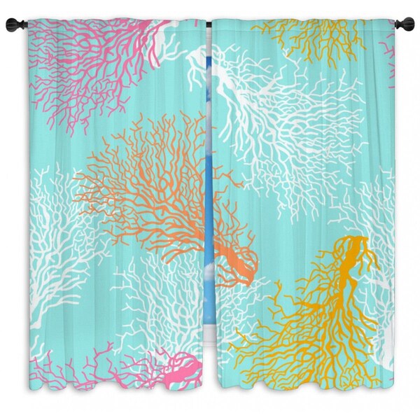 Coral Curtains - Etsy