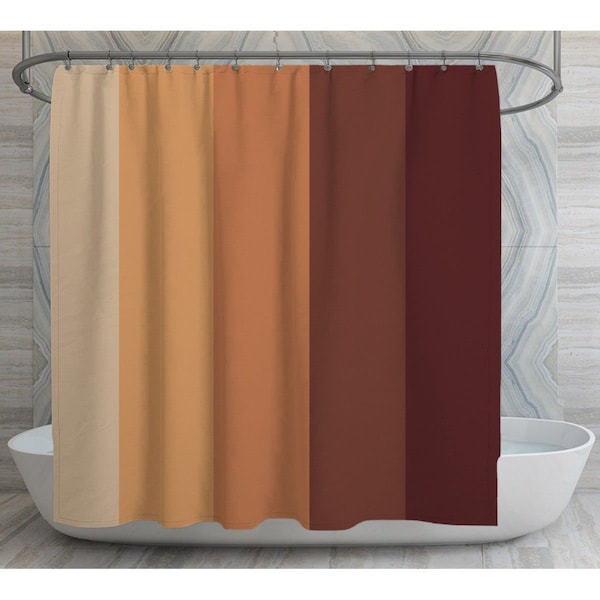 Cream And Brown Shower Curtain
