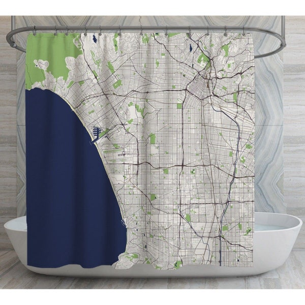 Map Shower Curtain - Etsy