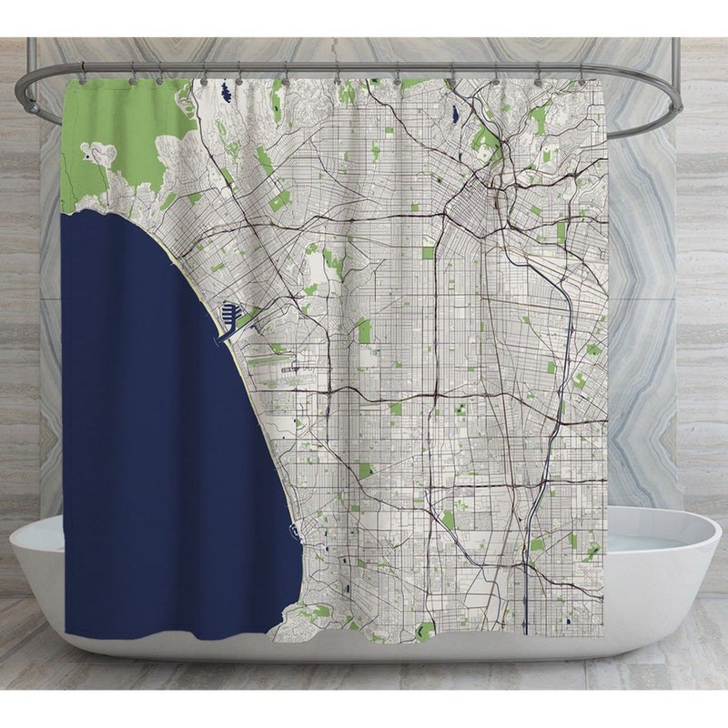 Map Shower Curtain - Etsy