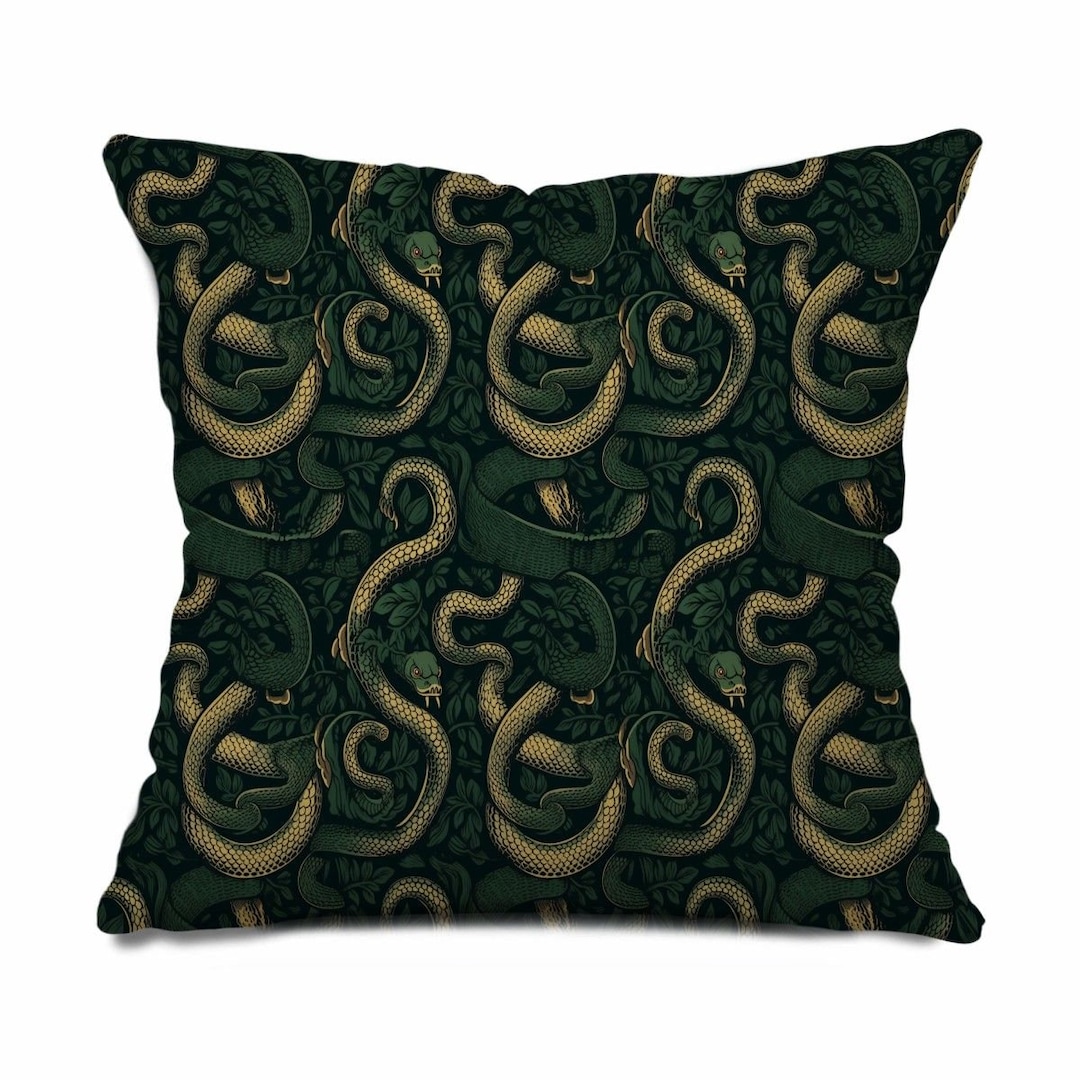 Snake Pillow, Serpent Pillow Cover, Vintage Throw Pillow, Gothic ...