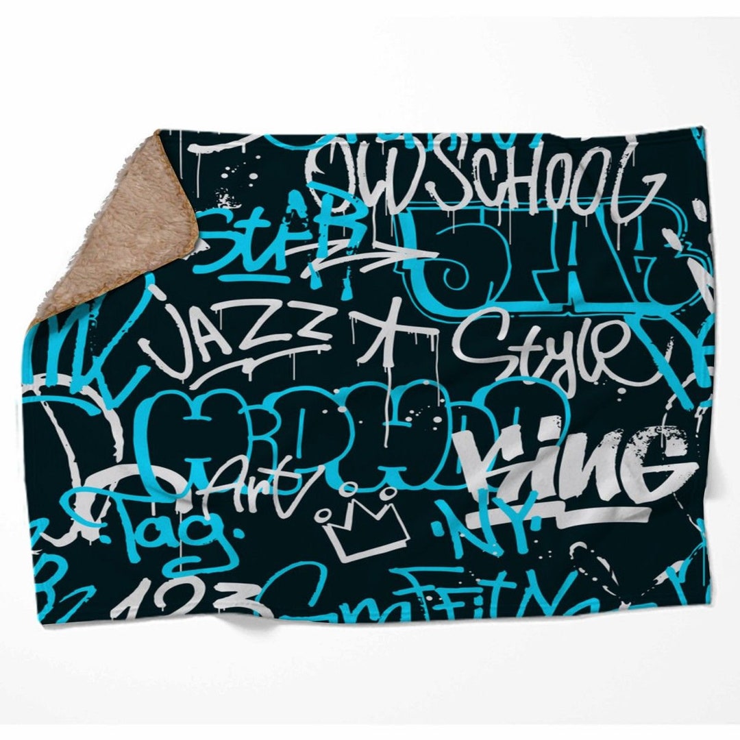 Graffiti Blanket Graffiti Throw Black Throw Blanket Word Blanket ...