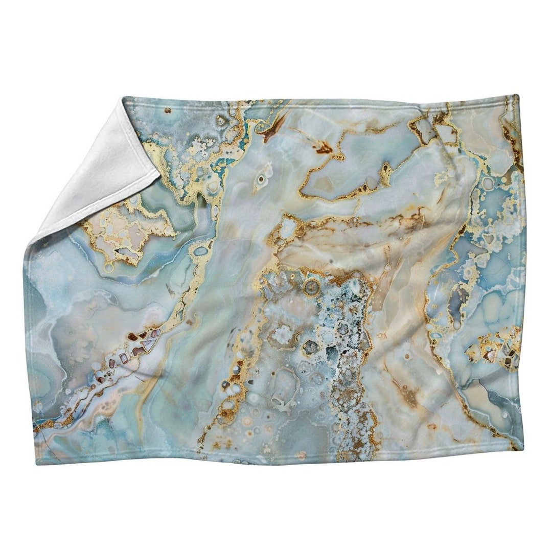 Crystalline Veins Blanket, Natural Stone Blankets, Glam Chic Sherpa ...
