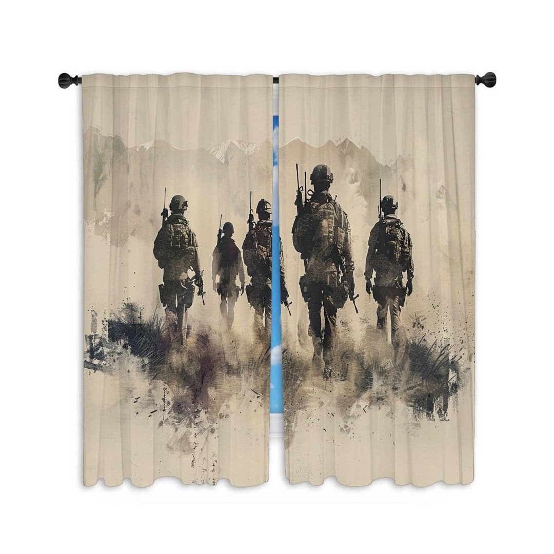 Soldiers Window Curtain, Military Curtains, Marching Curtain Panel ...