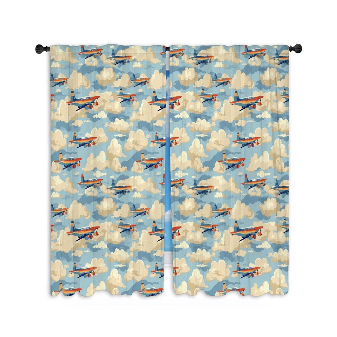 Airplane Window Curtain, Aircraft Curtains, Clouds Curtain Panel, Sky ...