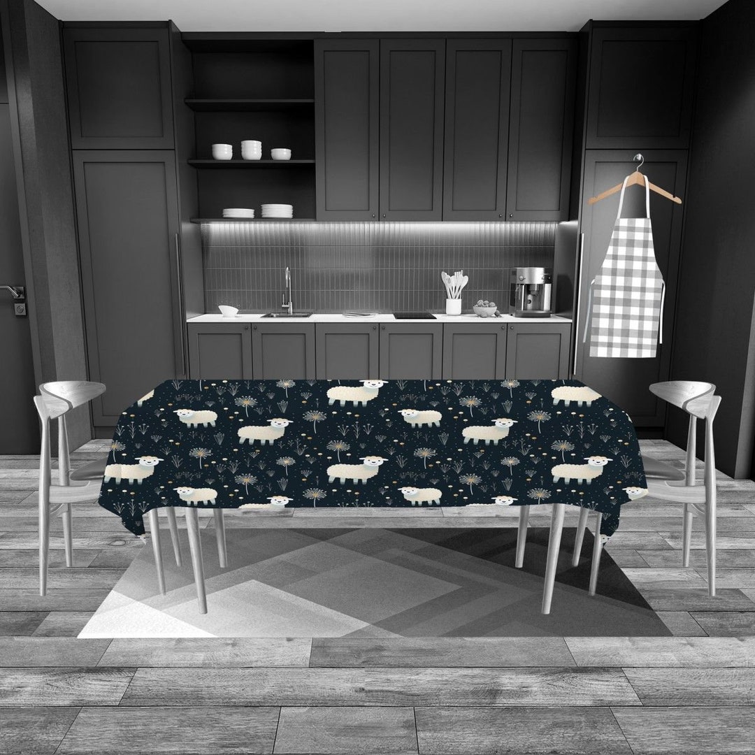 Sheep Kitchen Decor Cute Lamb Tablecloth Farm Animal - Etsy