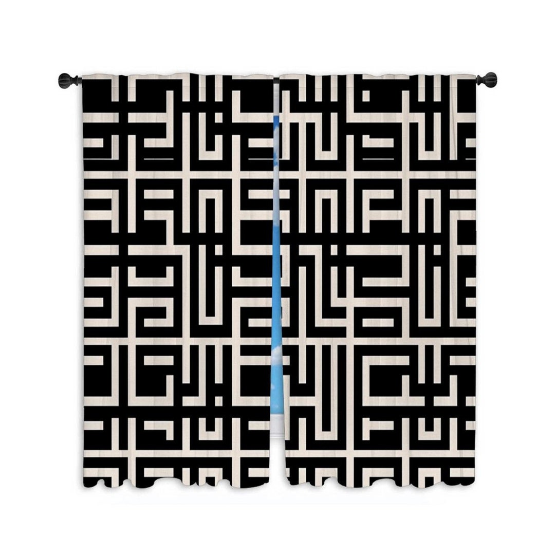 Greek Key Blackout Curtains: Geometric Custom Size Window Drapes - Etsy