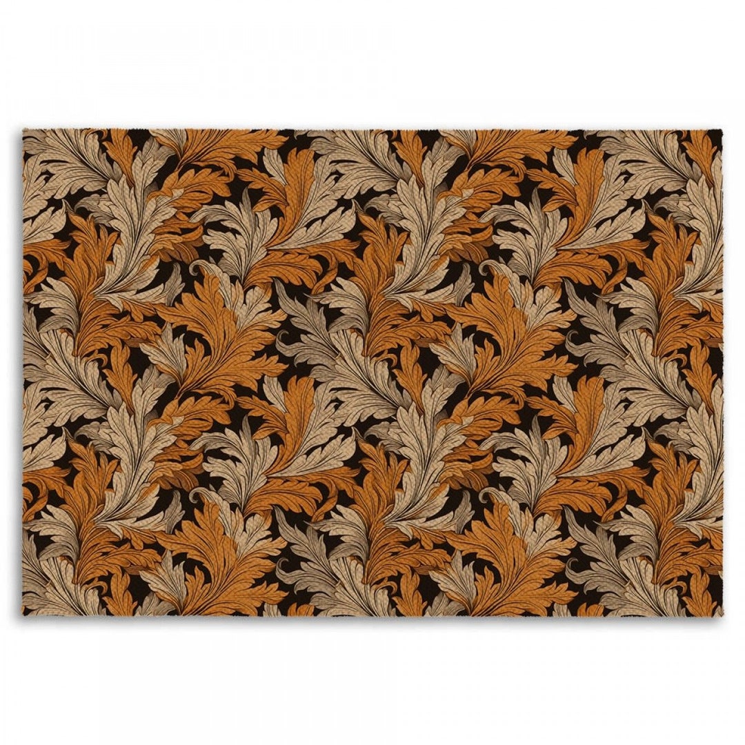 Acanthus Rug, Vintage Leaves Rugs, Botanical Area Rug, Romanesque ...