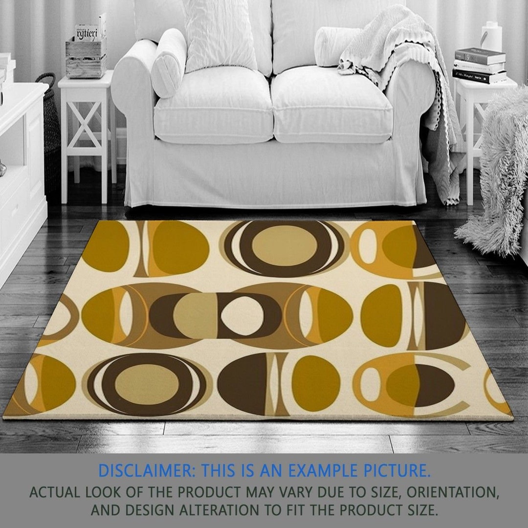 Funky Rug Yellow Mid Century Rugs Retro Groovy Area Rug - Etsy