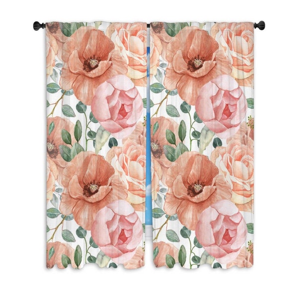 Peach Curtains - Etsy