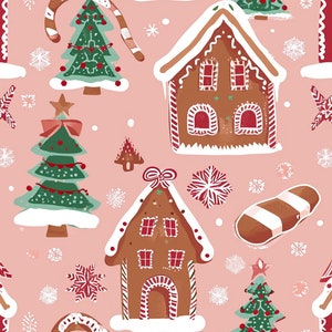 Gingerbread Rugs Gingerbread Houses and Trees Area Rug Pink Brown and ...