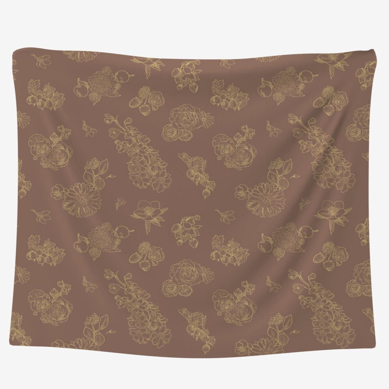 Brown Fabric Brown Toile Fabric Toile Pattern Fabric By The | Etsy