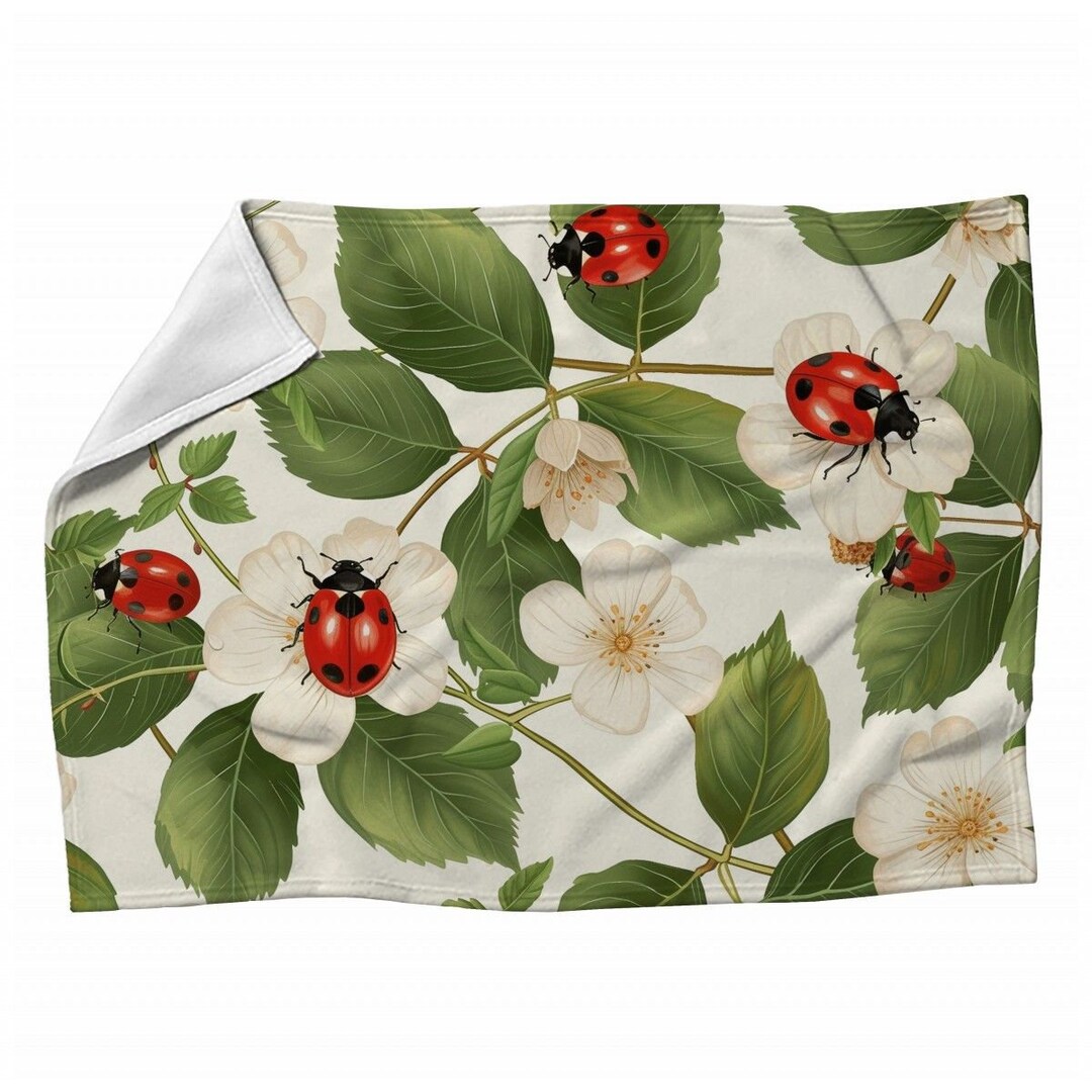 Ladybugs Blanket, Nature Blankets, Colorful Insects Sherpa Blanket ...