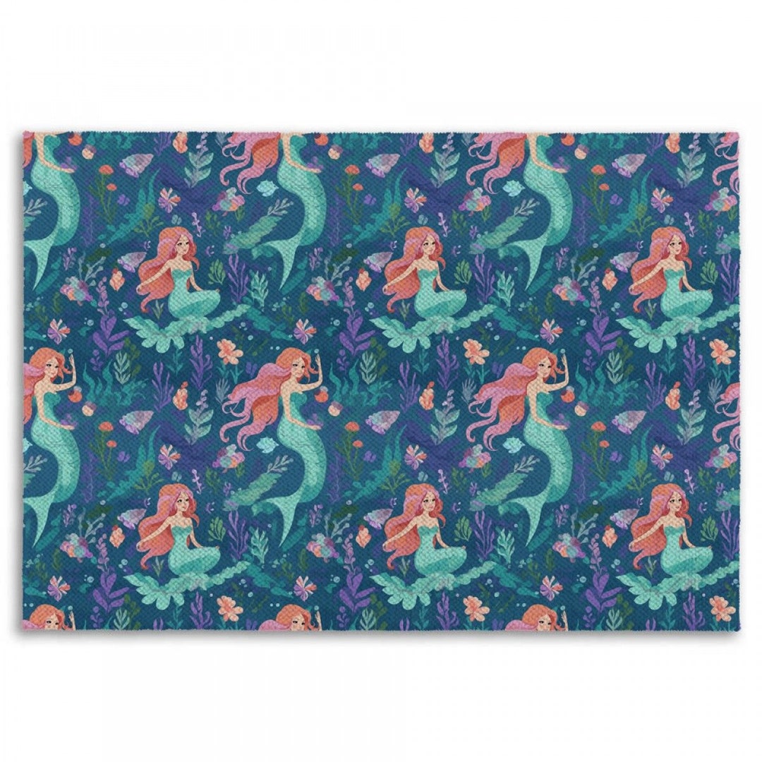 Mermaid Rug, Fantasy Rugs, Mystical Area Rug, Enchanted Living Room ...