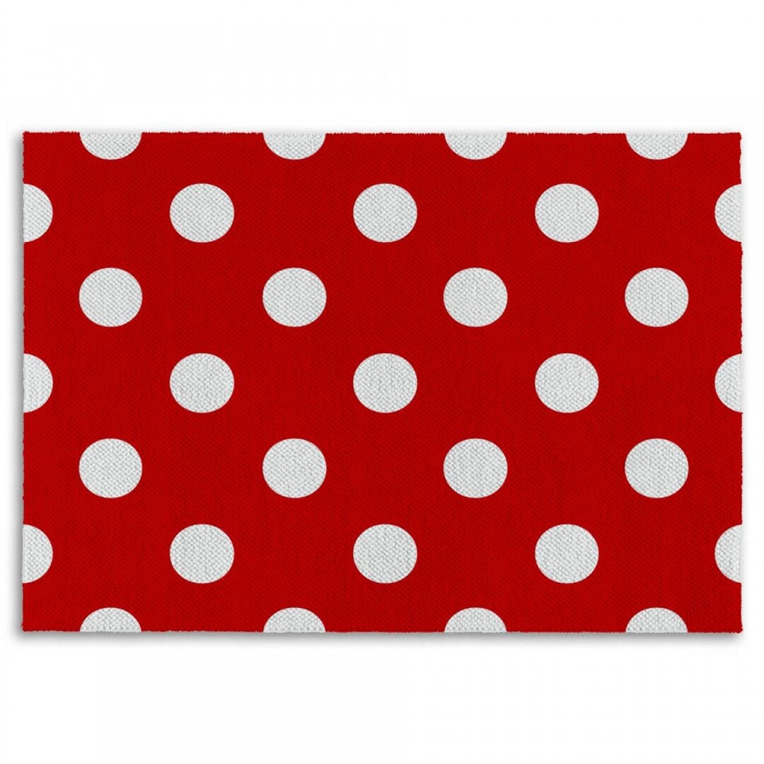 Polka Dot Area Rug Polka Dot Rug Retro Area Rug Red and White Rug Red ...