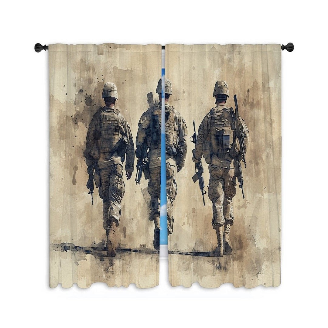 Soldiers Window Curtain, Military Curtains, Bond Curtain Panel ...
