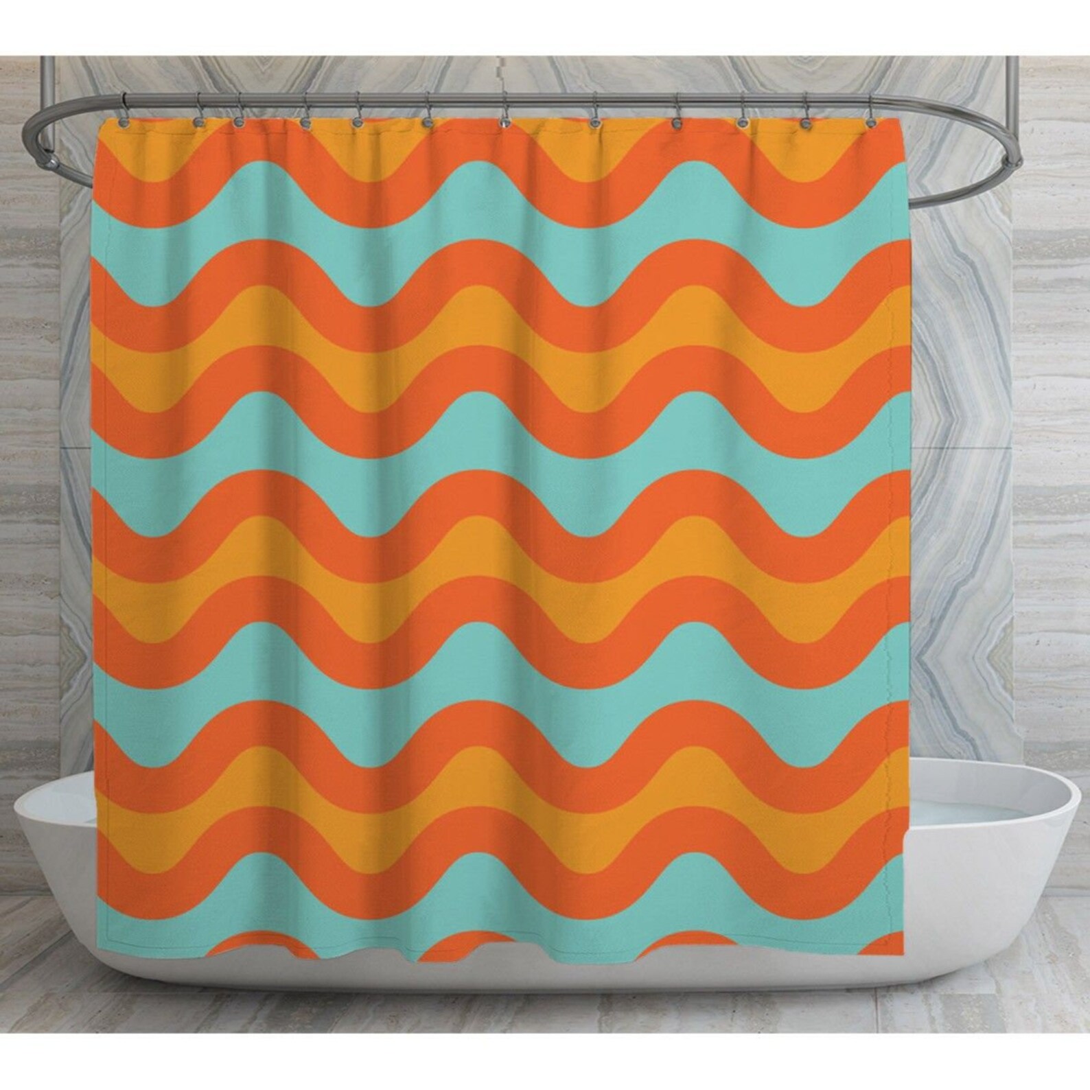 1970s Shower Curtain Retro Shower Curtains Retro Bathroom Etsy