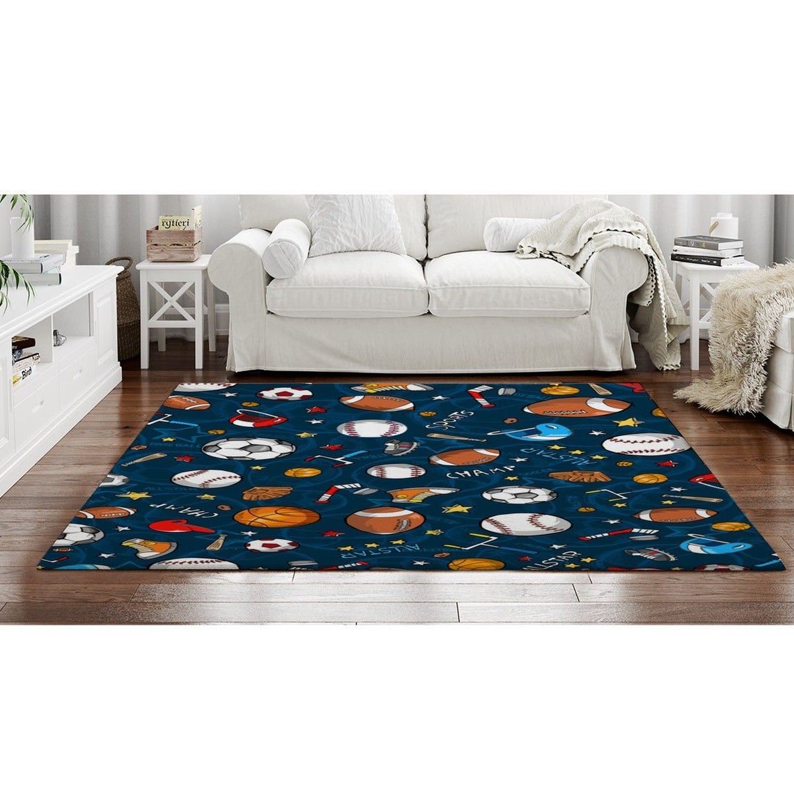 Sports Rugs Variety of Sports Ball Icons Floor Mats Boys - Etsy