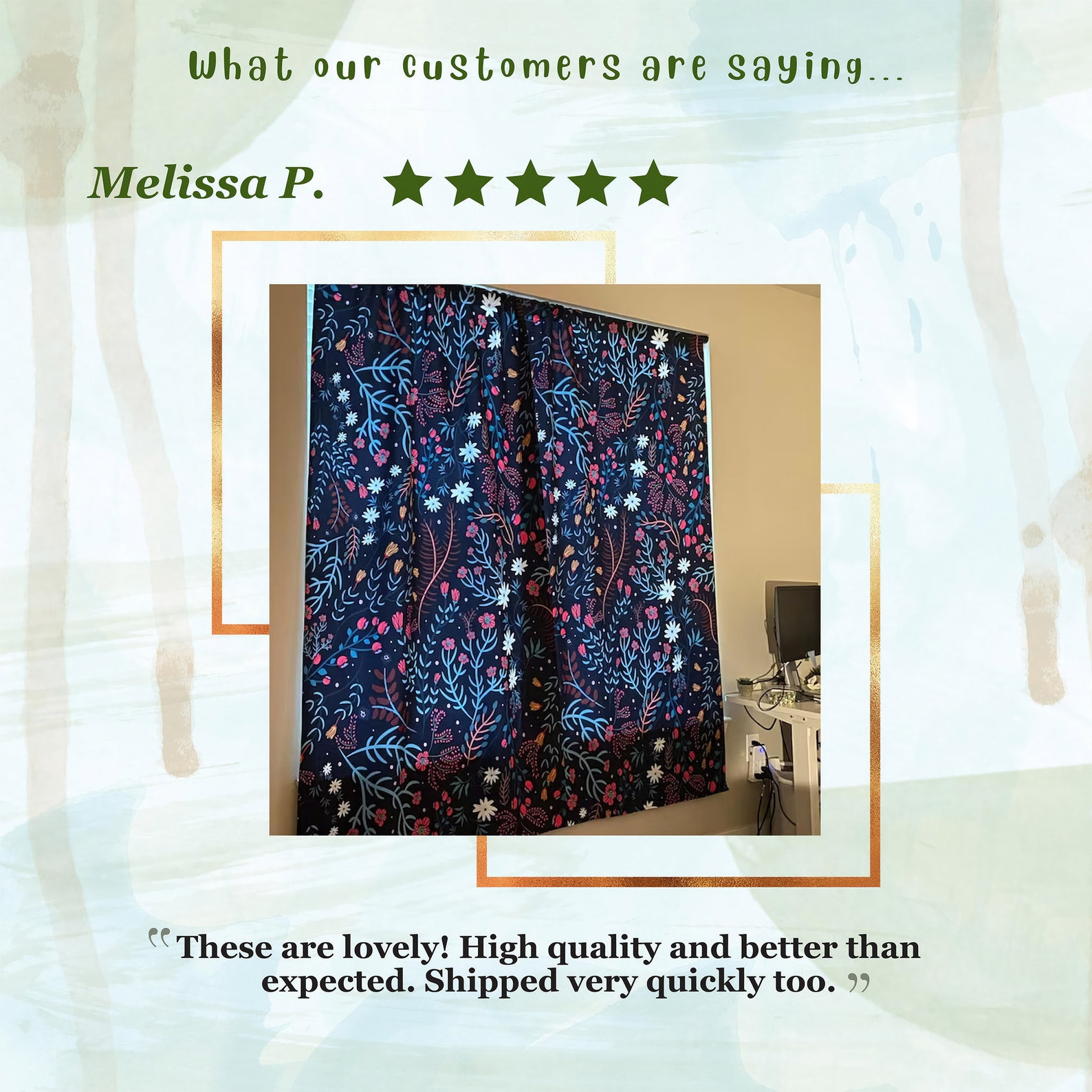 Emerald Green Forest Window Curtain: Botanical Wilderness Print, Custom ...