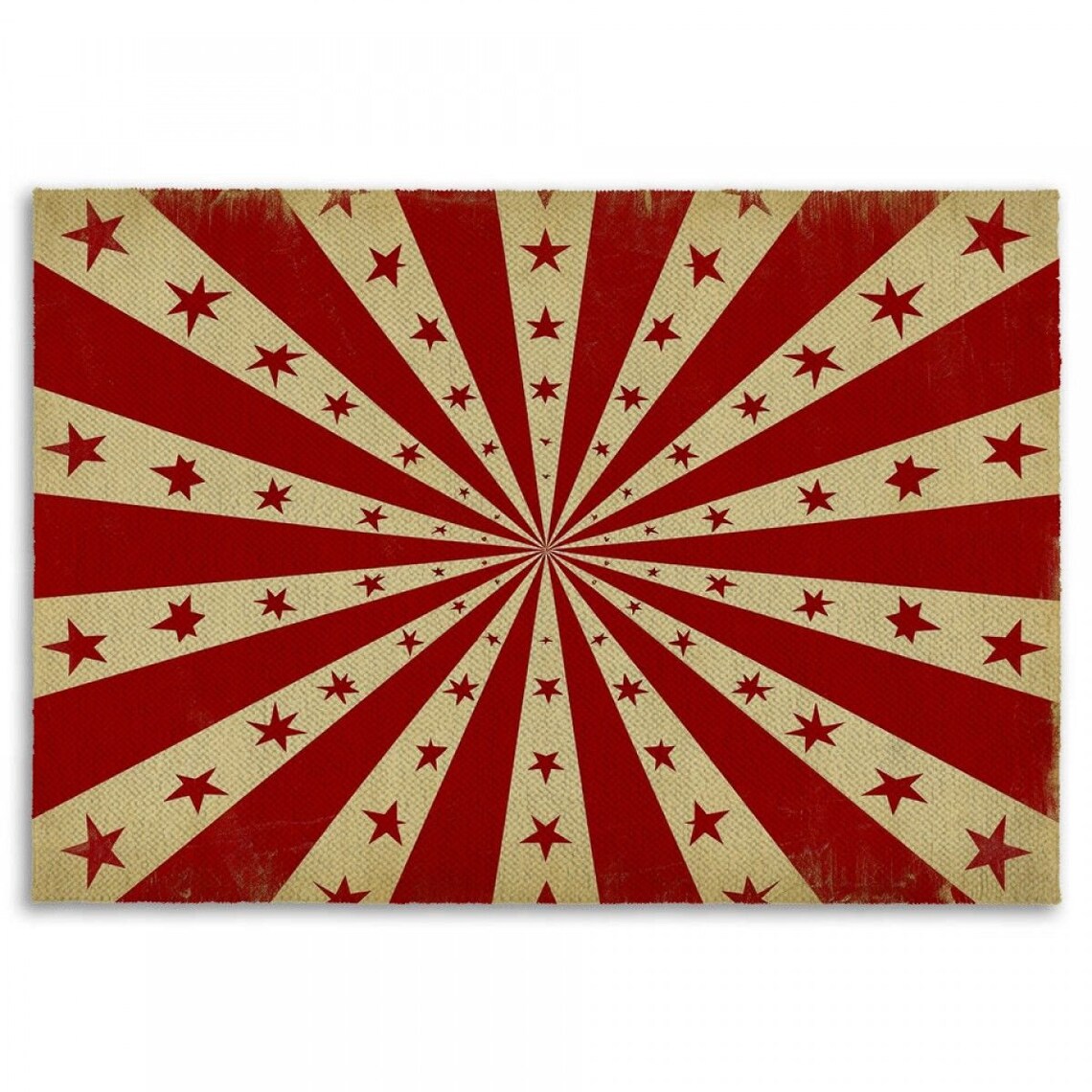 Retro Red Starburst Rug: Vintage Circus Style Area Rug - Etsy