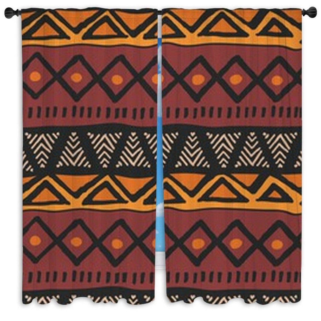 African Curtains African Curtains and Drapes Brown Curtains Customized ...