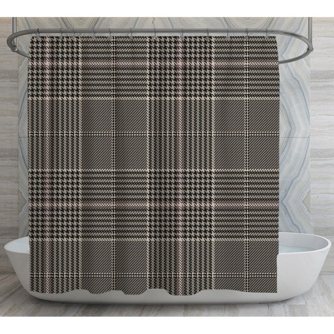 Black Plaid Shower Curtains Plaid Pattern Shower Curtain Plaid Bath ...