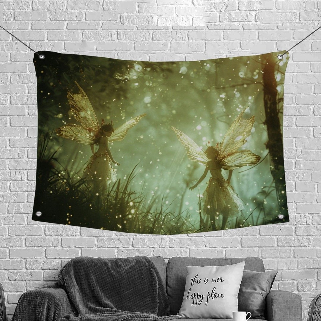 Fairies Wall Art, Mythical Creature Wall Decor, Enchanting Tapestry ...