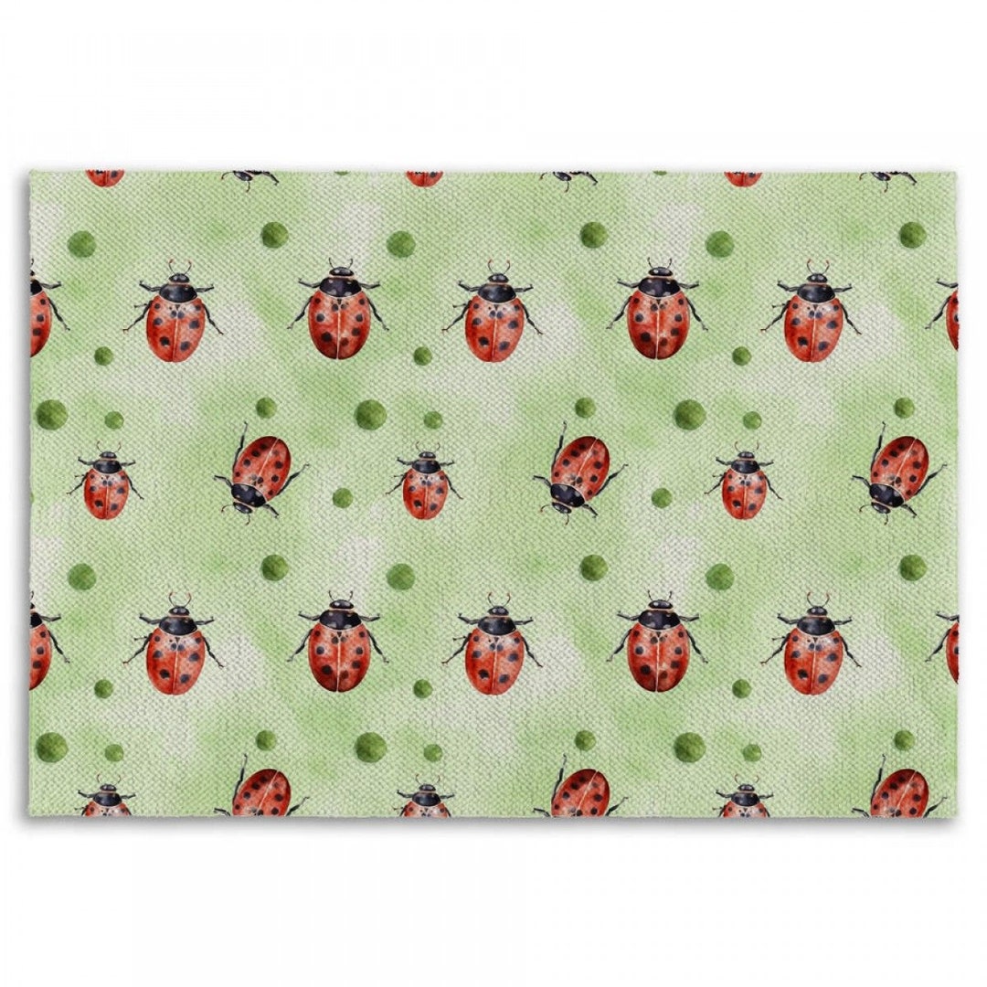 Ladybug Rug, Insect Rugs, Garden Area Rug, Country Living Room Rugs ...