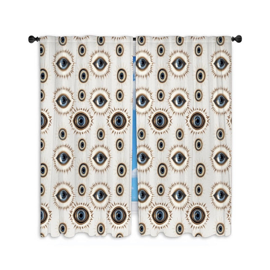 Evil Eye Window Curtain Blue Evil Eye Curtains Traditional - Etsy