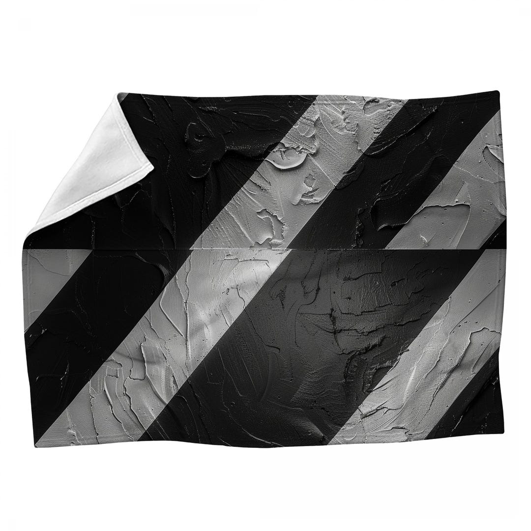 Monochrome Blanket, Abstract Blankets, Modern Sherpa Blanket, Bold ...