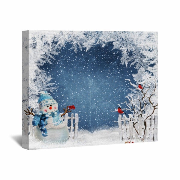 Snowman Canvas - Etsy