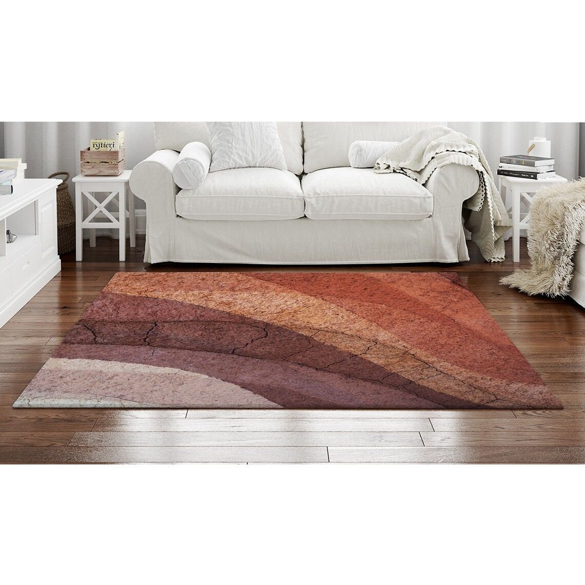 Red Rock Pattern Rugs Red Rock Area Rugs Abstract Rug Brown | Etsy