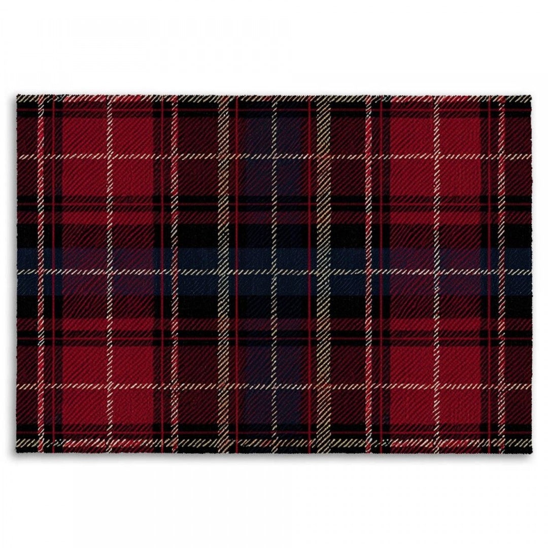 Maroon Plaid Area Rug: Tartan Checkered Pattern - Etsy