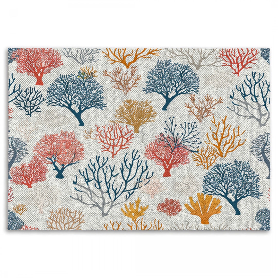 Coral Rug, Marine Rugs, Colorful Reef Area Rug, Illustrative Living ...