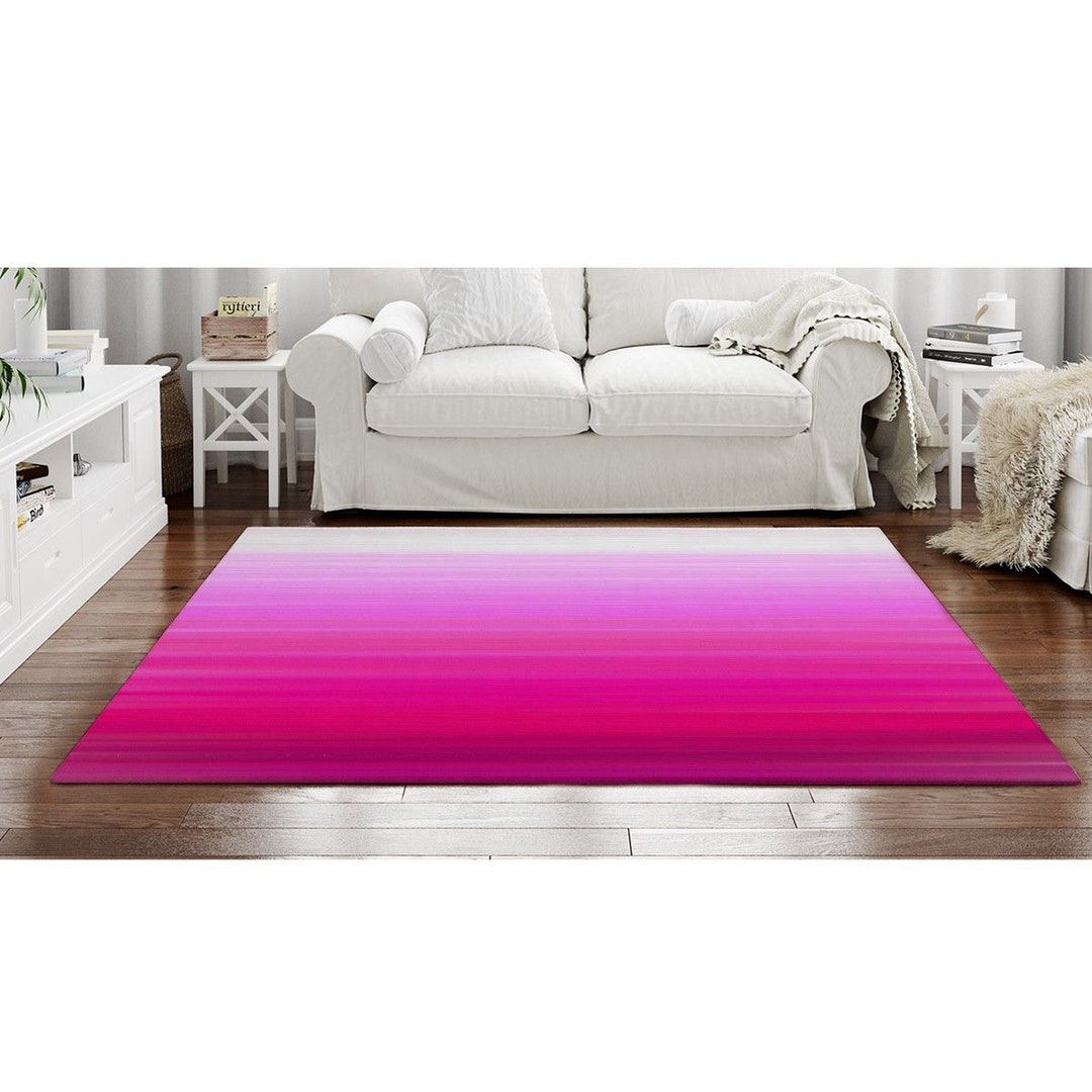 Gradient Hot Pink to White Rug Pink Ombre Area Rugs Magenta and Fuchsia ...