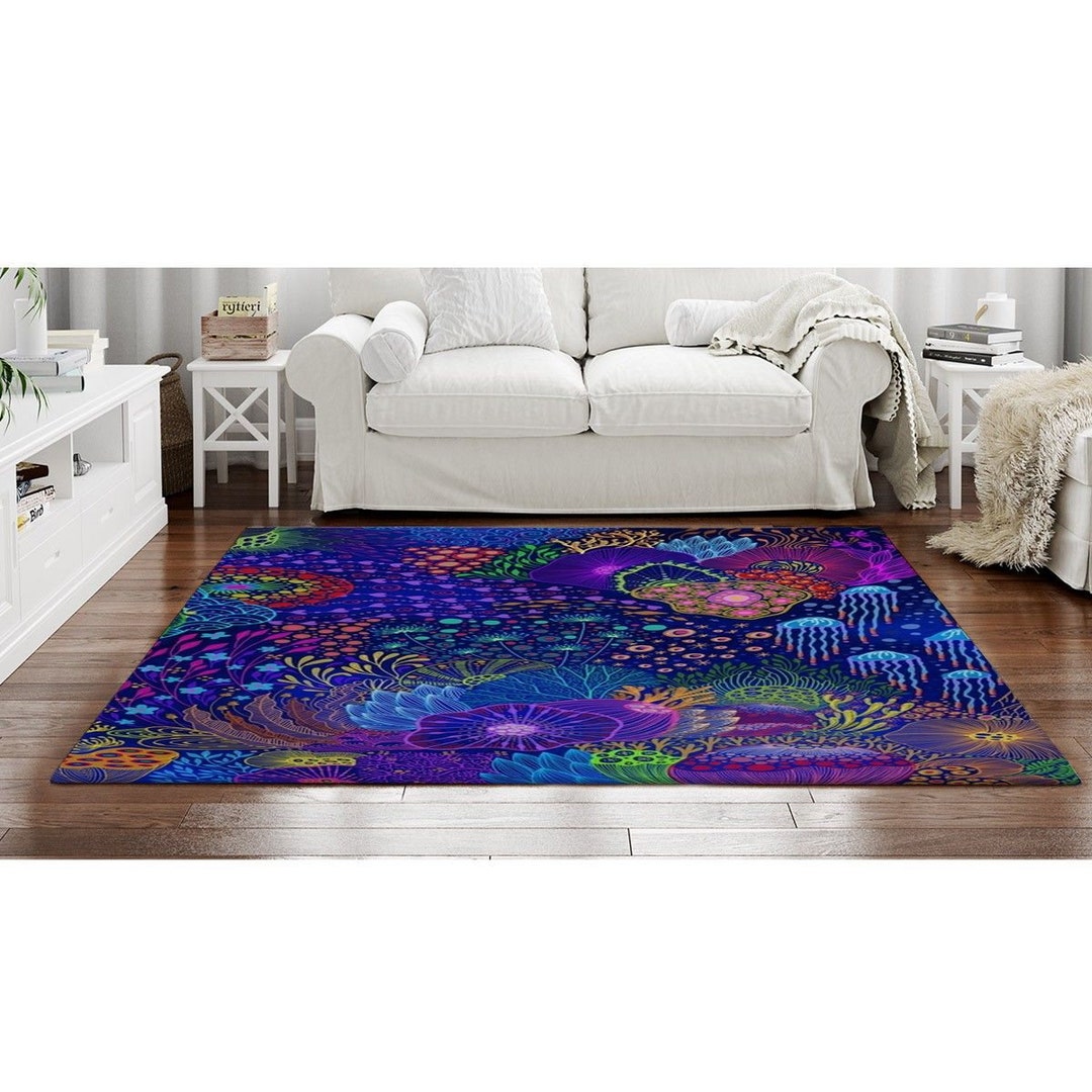Neon Rugs Underwater Ecosystem in Neon Area Rug Vibrant Blue - Etsy