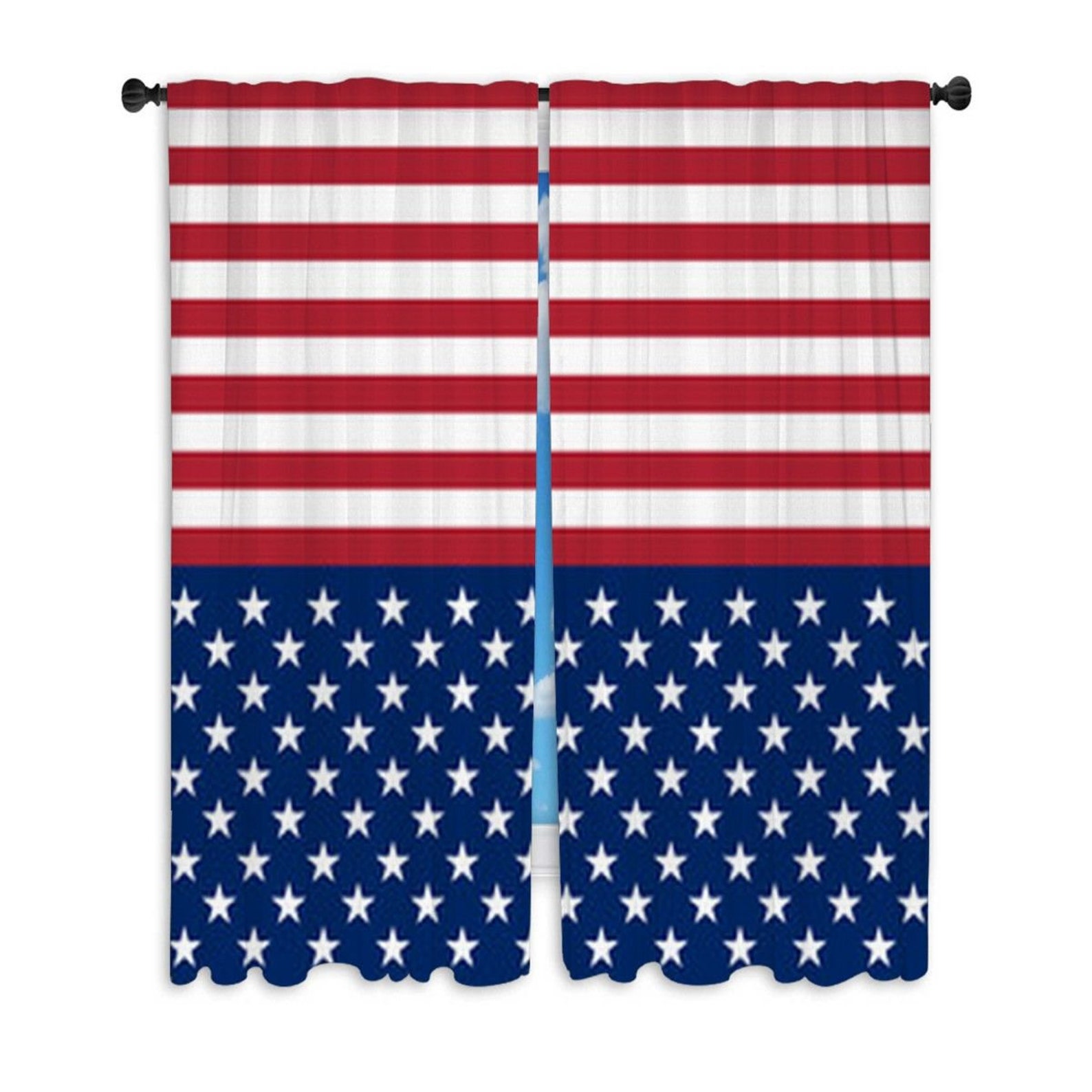 USA Flag Window Curtains American Flag Rectangle Curtains Red - Etsy