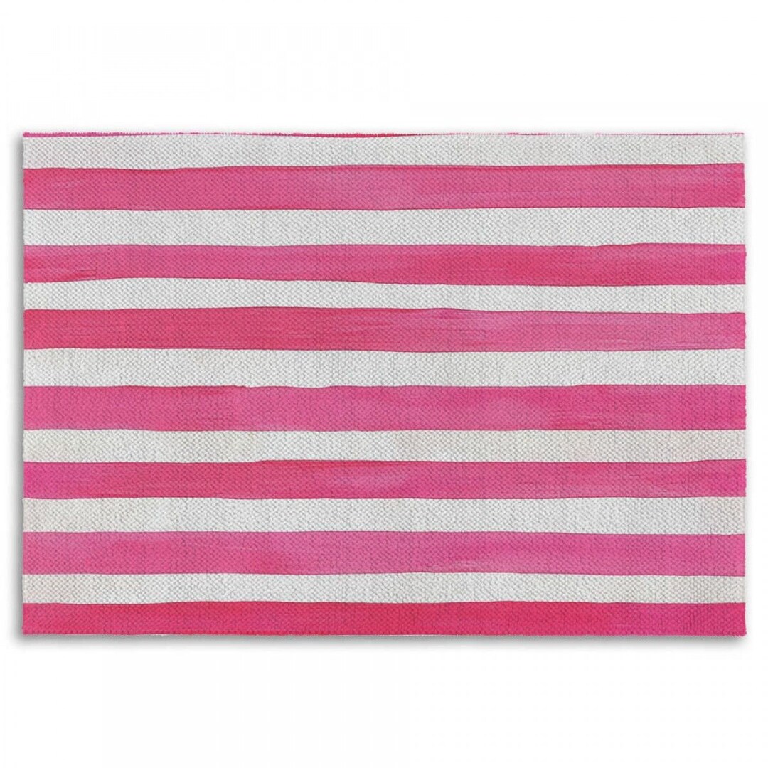 Pink and White Striped Area Rug Striped Rug Watercolor Area Rug Custom ...