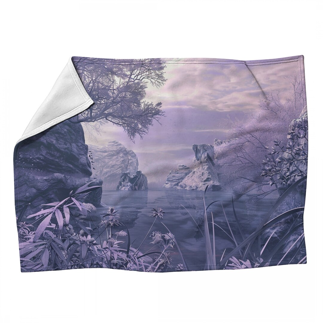 Tranquil Lake Blanket, Nature Blankets, Peaceful Sherpa Blanket, Serene ...