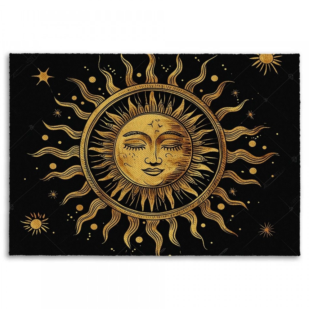 Sun Rugs Boho Golden Sun Area Rug Black and Gold Area Rugs Space ...