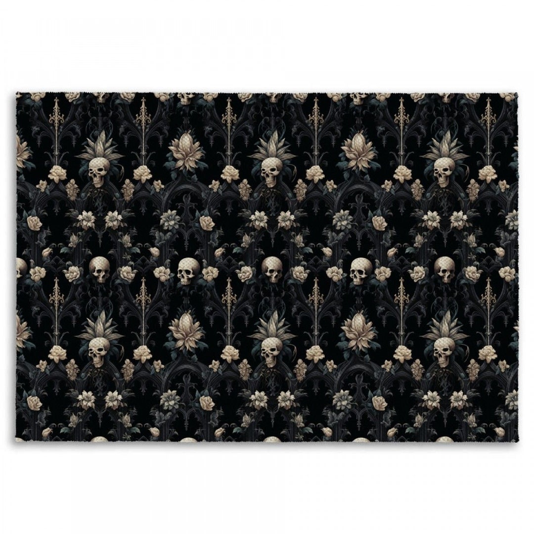 Gothic Rug, Skulls Rugs, Punk Area Rug, Medieval Living Room Rugs ...