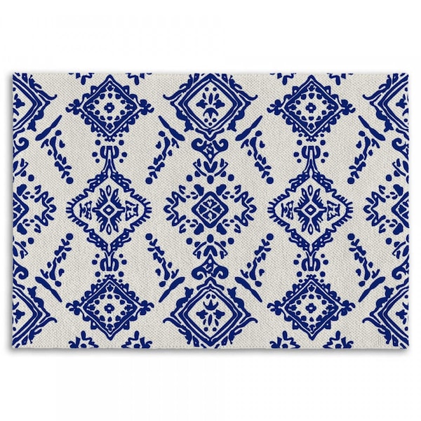 Blue and White Oriental Rug - Etsy