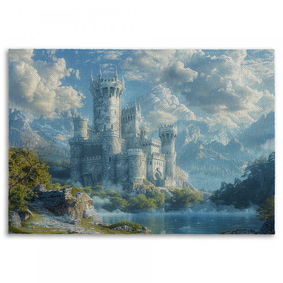 Castle Rug, Architecture Rugs, Majestic Area Rug, Fantasy Living Room ...