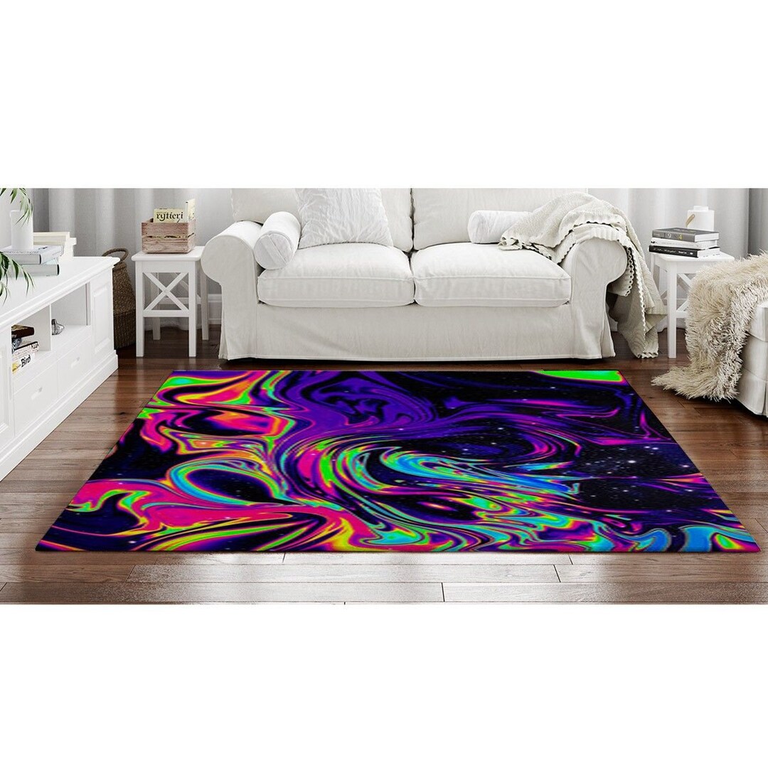 Swirl Rugs Trippy Marble Swirls Area Rug Colorful Area Rugs - Etsy