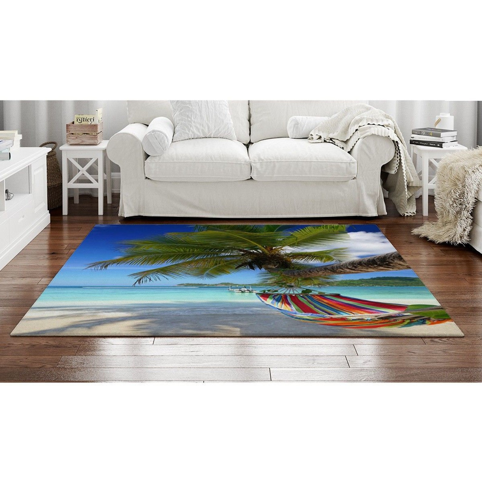 Tropical Print Area Rug Beach Area Rug Tropical Area Rugs | Etsy