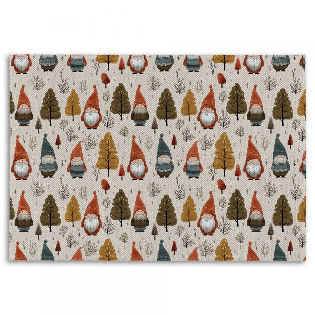 Gnome Rug, Garden Rugs, Winter Area Rug, Woodland Living Room Rugs ...