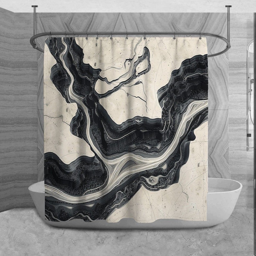 Geology Shower Curtain: Earthy Nature Bathroom Decor - Etsy