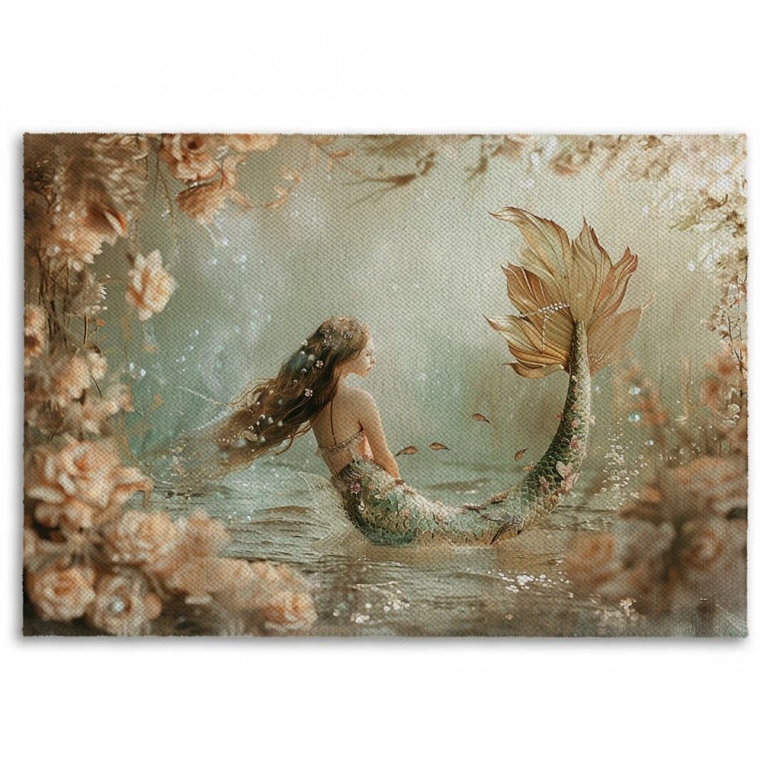Mermaid Rug, Mythical Creature Rugs, Magical Area Rug, Fantasy Living ...