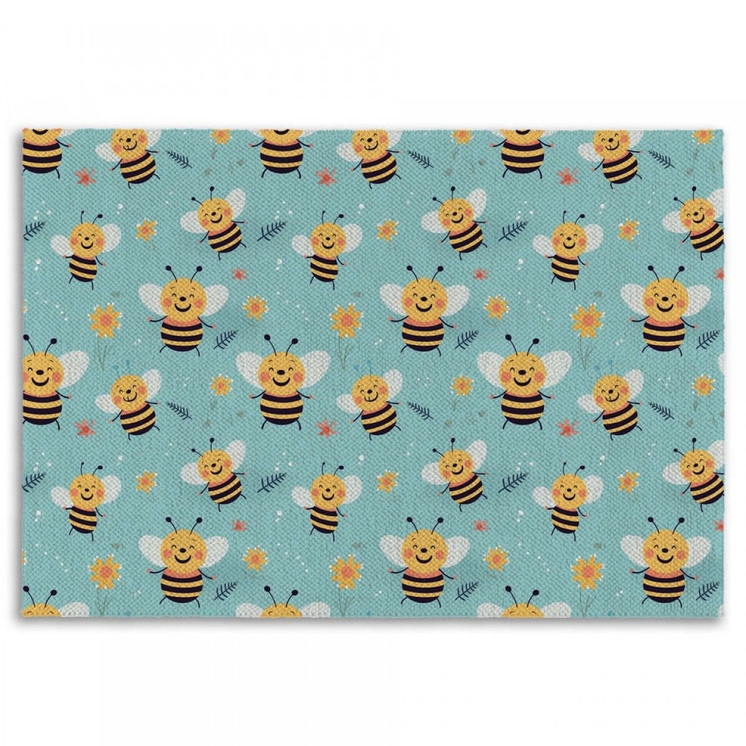 Bee Rug, Bumblebee Rugs, Flowers Area Rug, Floral Living Room Rugs ...
